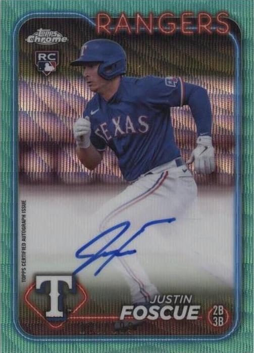 2024 Topps Chrome - Rookie Autographs Justin Foscue #RA-JF Aqua Wave ...
