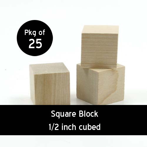 Square Block - 1/2 x 1/2 inch unfinished wood (WW-SQ0500) | eBay