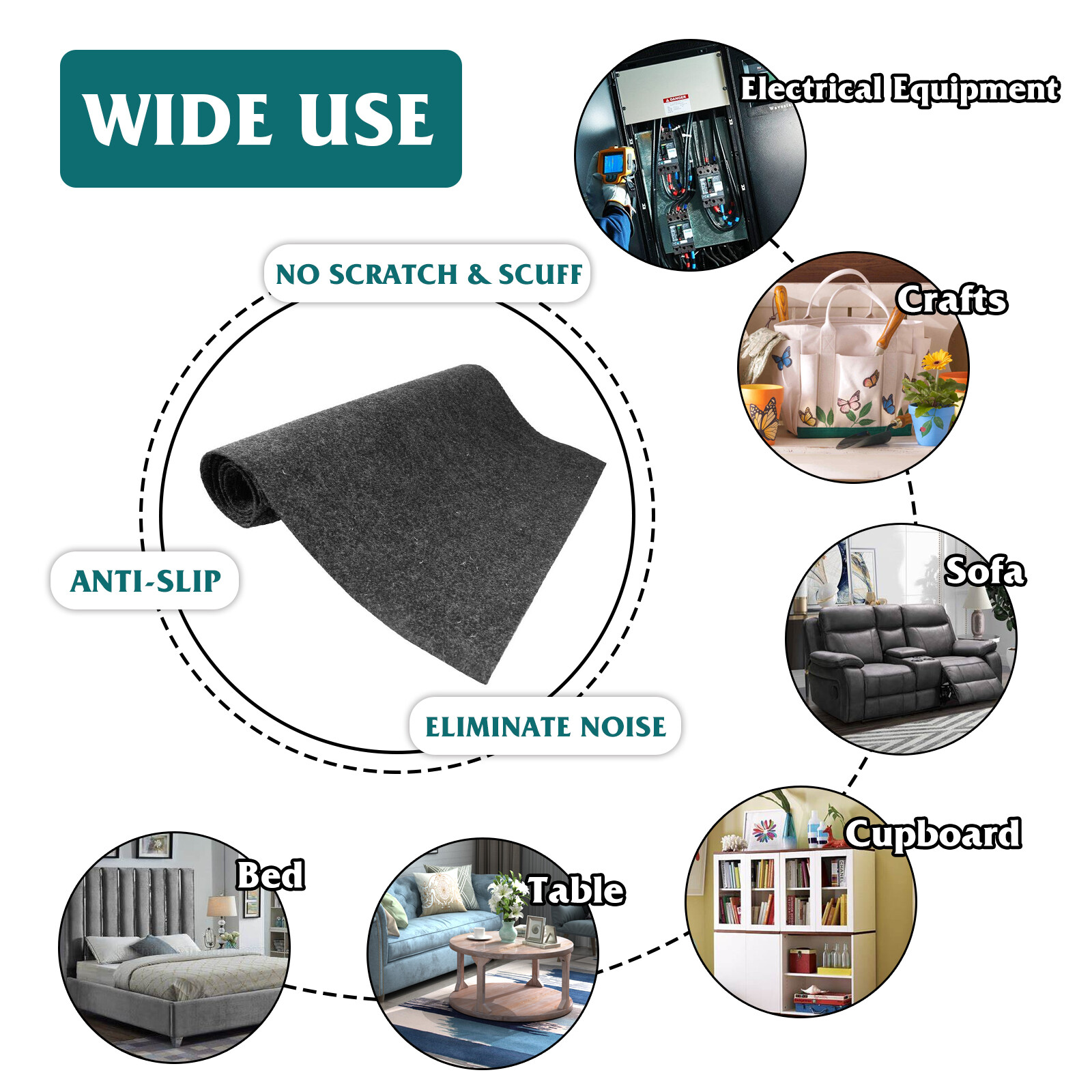 100CM X 180CM Anti-Slip Gray Office Chair Mat Computer Desk Floor ...