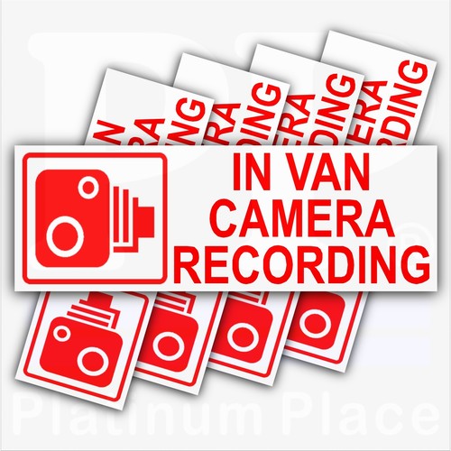 5 x In VAN Camera Recording Stickers Warning CCTV Security Signs ...