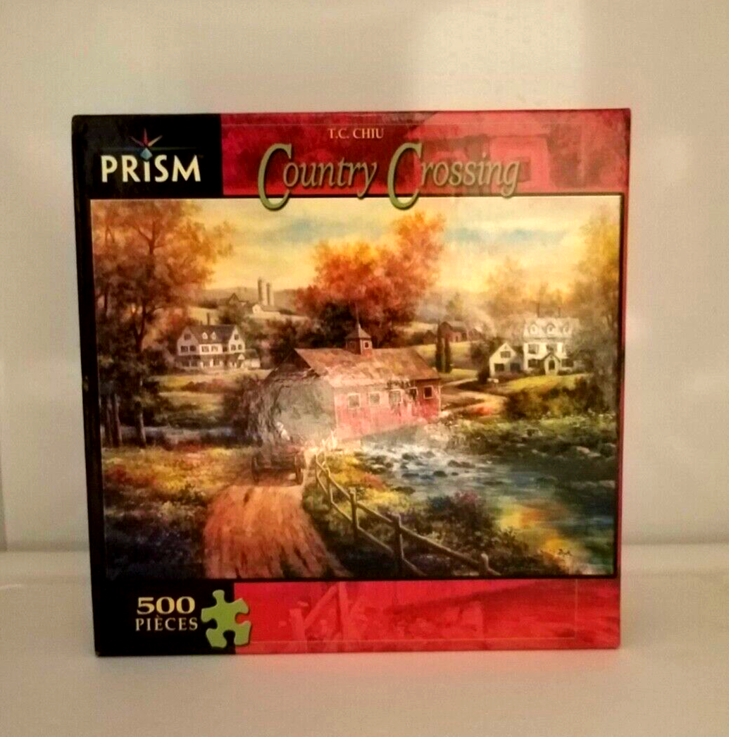 Prism 500 Pcs Jigsaw Puzzle T.C. Chiu Covered Bridge COUNTRY CROSSING ...