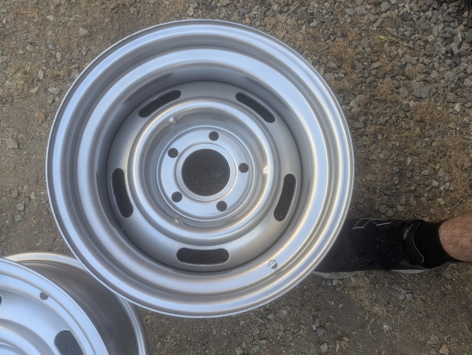 2 NU Wheel Vintiques 15x8 Chevy Rally Wheels, 5 on 5" Truck Van C10 6 ...