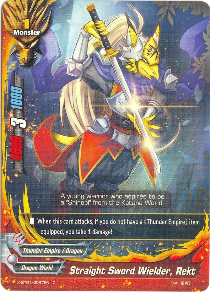 Straight Sword Wielder, Rekt - X-BT01/0087EN - C Near Mint Buddy Fight ...
