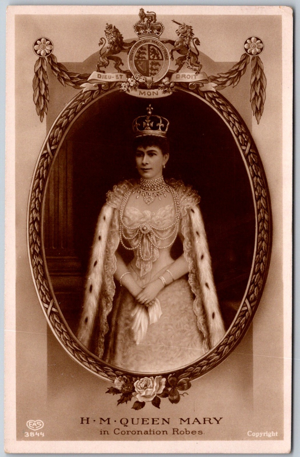 Postcard RPPC HM Queen Mary Coronation Robes 1911 Wife Of King George V ...