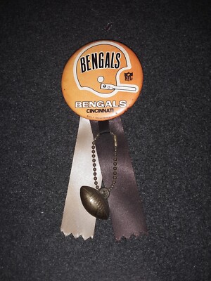 Cincinnati Bengals 1960's 1970's Button Pin with Ribbons & Football ...