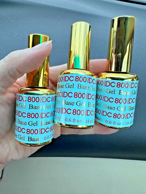 DND DC Soak Off Gel Base Coat 800 LED/UV .6oz 18ml Base Gel NEW - 3 PCS ...