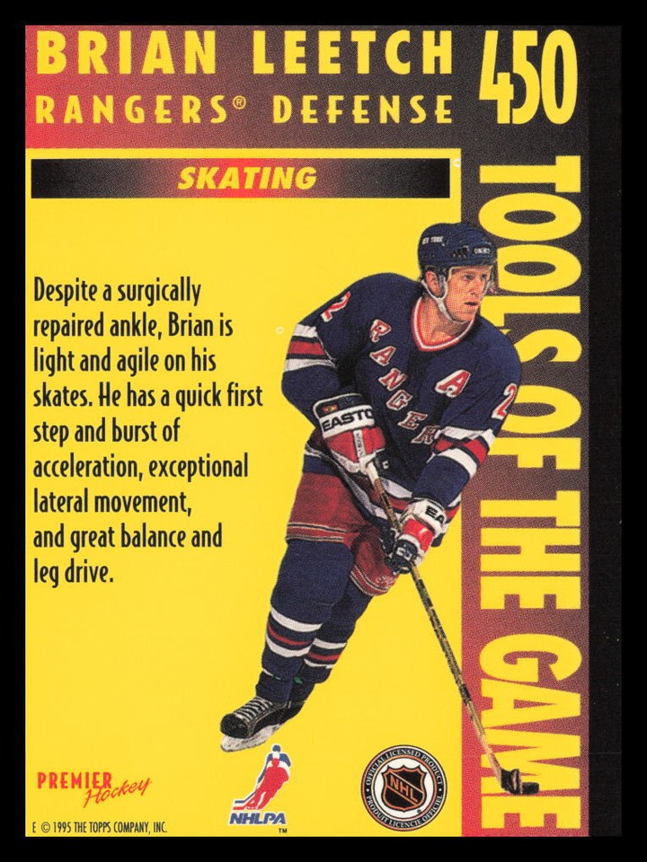 1994-95 Topps Premier #450 Brian Leetch New York Rangers Hockey Card | eBay