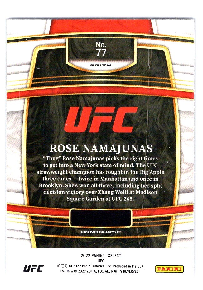 2022 Select UFC #77 Rose Namajunas Concourse Orange Flash | eBay