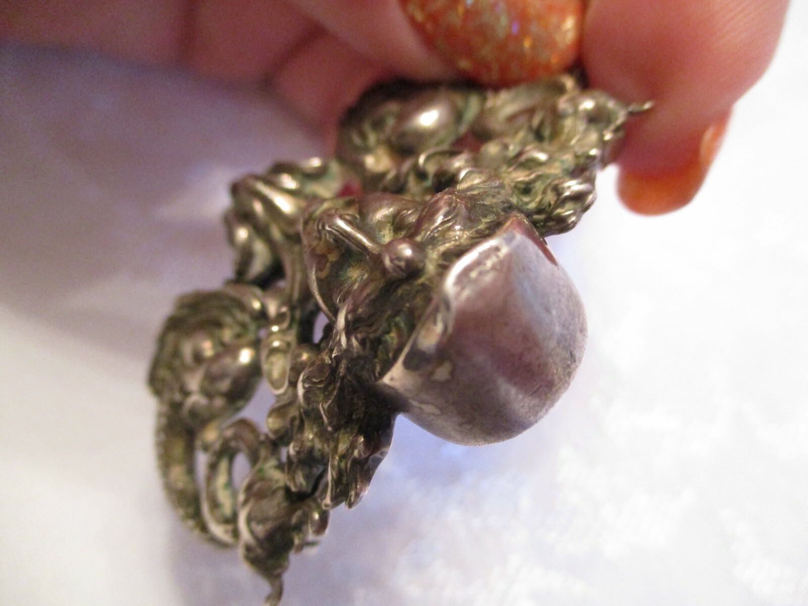 ART NOUVEAU Vintage WILLIAM KERR Sterling Silver LADY… - Gem