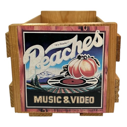 Vtg Peaches Music And Video Crate Wooden CD DVG Record Store Display ...