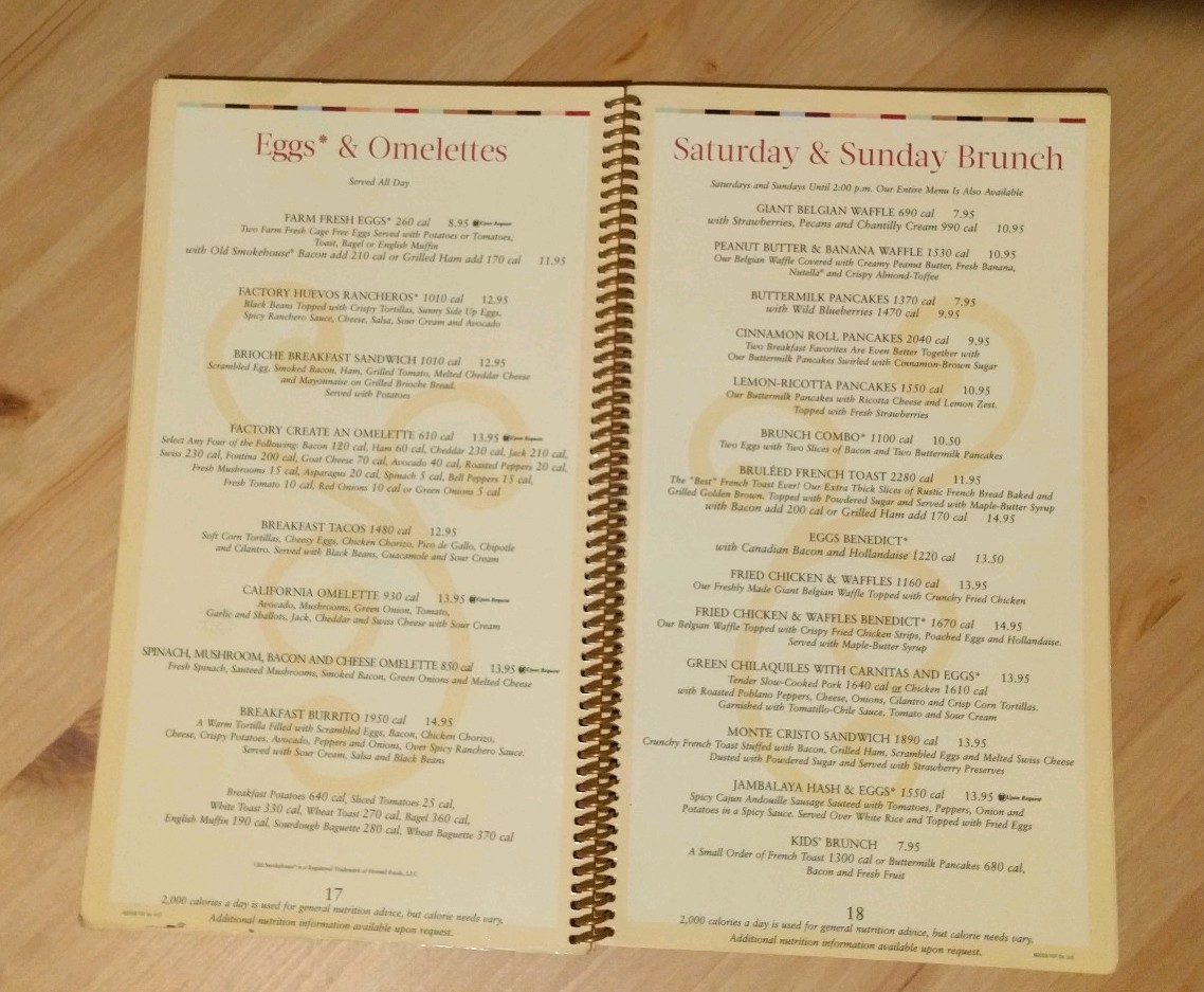 Cheesecake Factory Menu Skinnylicious