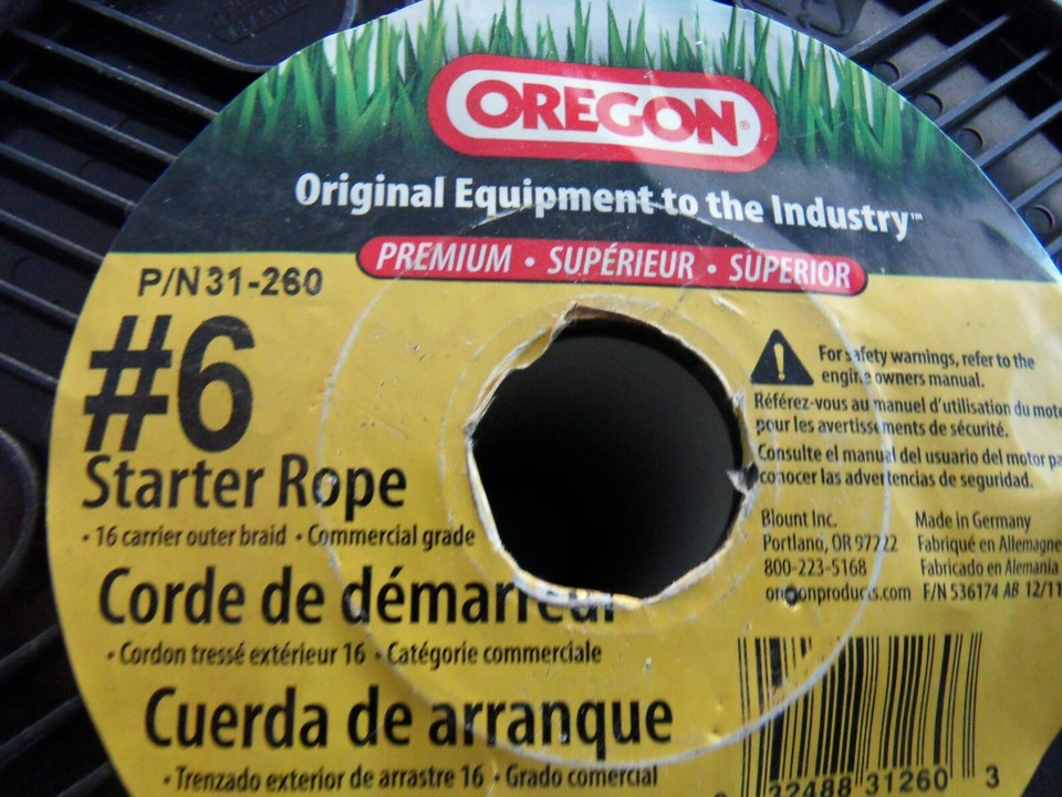 10ft New Oregon Starter Rope Pull Cord #6 Mowers & Small Engines Free ...