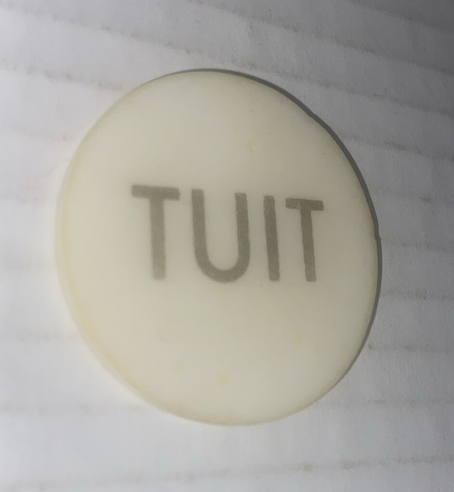 Snook Studios Round TUIT Plastic Token Chip Illinois 708 Area Code | eBay