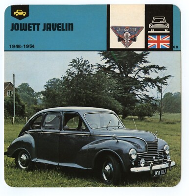 Jowett Javelin - GT / Production Car Edito Service SA Auto Rally Card ...