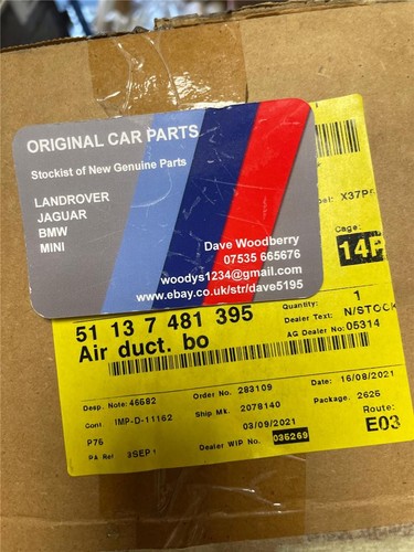 BMW X6 G06 LOWER AIR DUCT NEW GENUINE 51137481395 | eBay