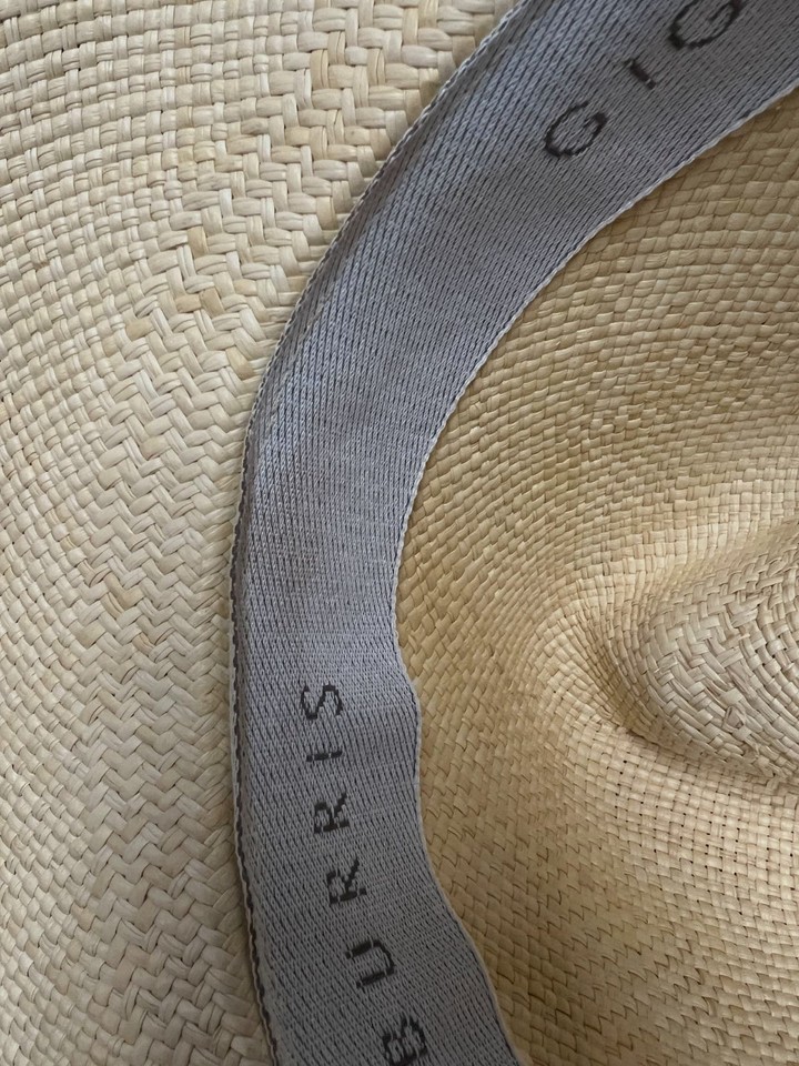 Gigi Burris Women's Beige Drake Asymmetric Cotton Straw Fedora Sz M | eBay