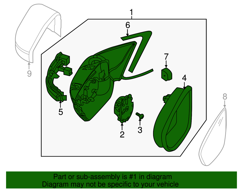 Genuine Volkswagen Mirror Housing 5C7-857-507-AF | eBay