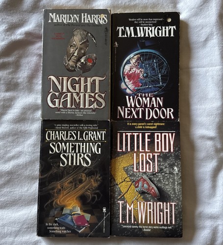 LOT of 4 Vintage HORROR Paperbacks From Hell! Tor Charles Grant T M ...