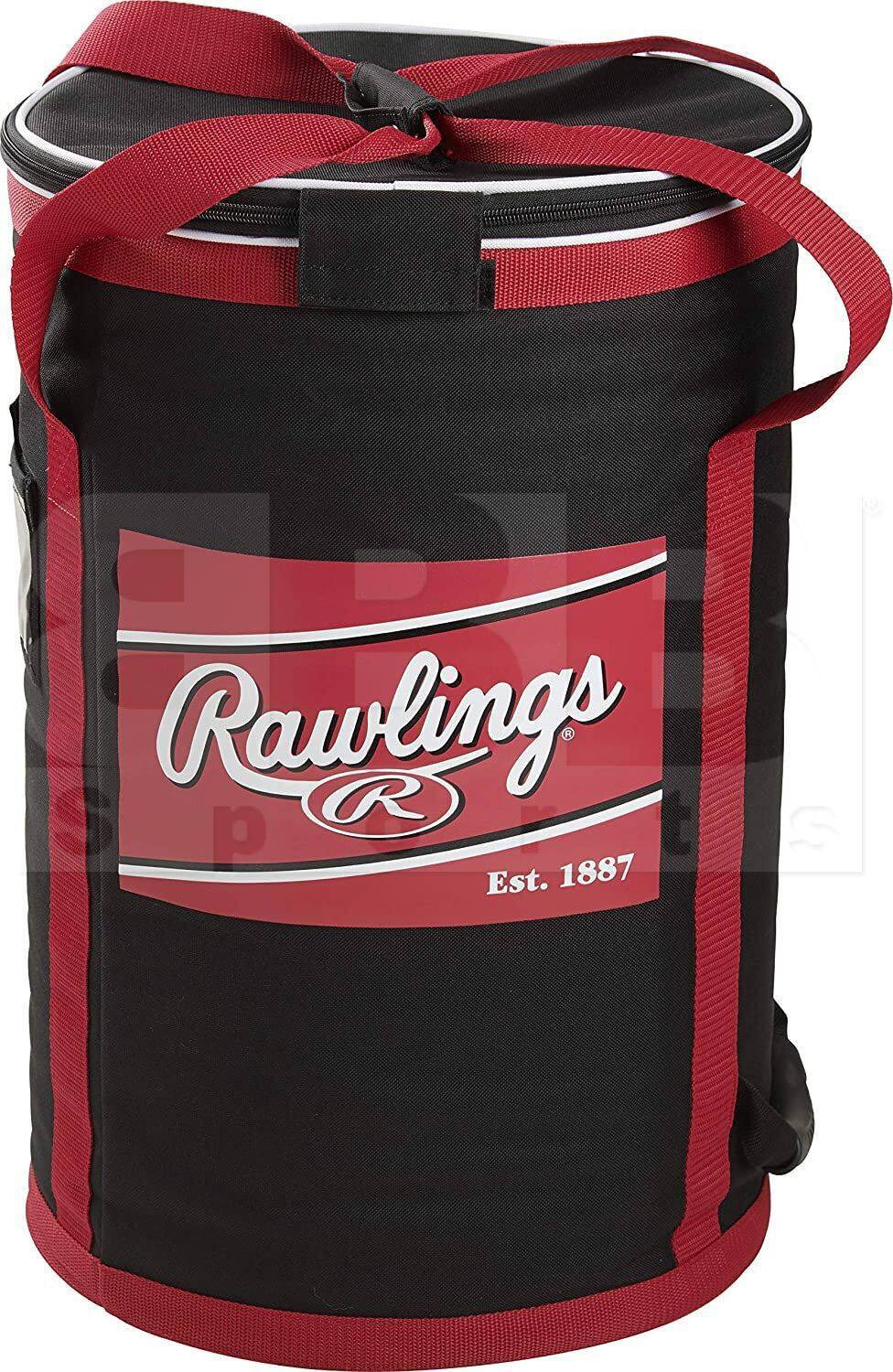 Rawlings Sot Sided Ball Bucket Bag Black/Red 21.25" H .5" W for sale ...