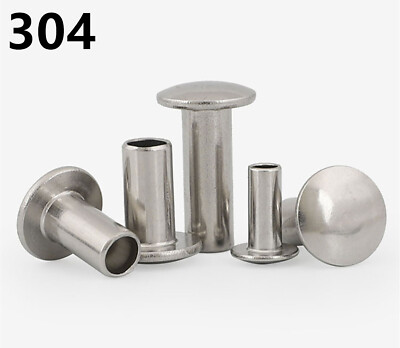 304 Stainless Steel Oval Head Semi - Tubular Rivets M5 M6 M8 | eBay UK