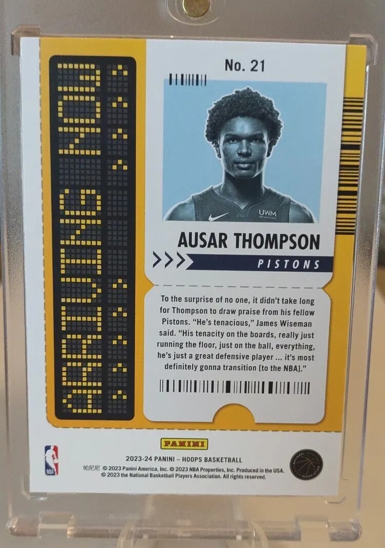 2023-24 NBA Hoops Ausar Thompson Rookie Gold Holo Arriving Now Ticket ...