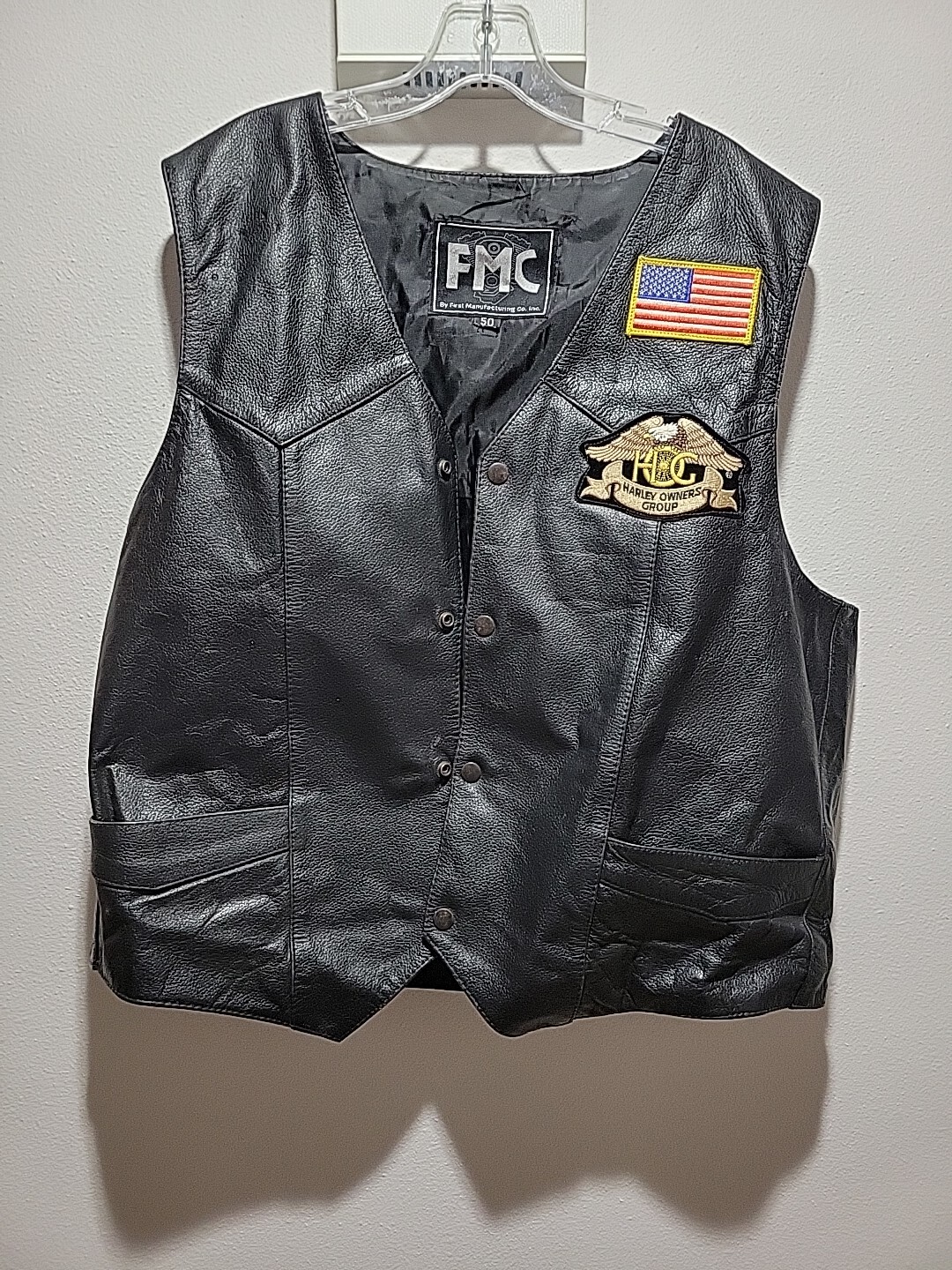Leather Custom Biker Vest with Harley Davidson, Varie… - Gem