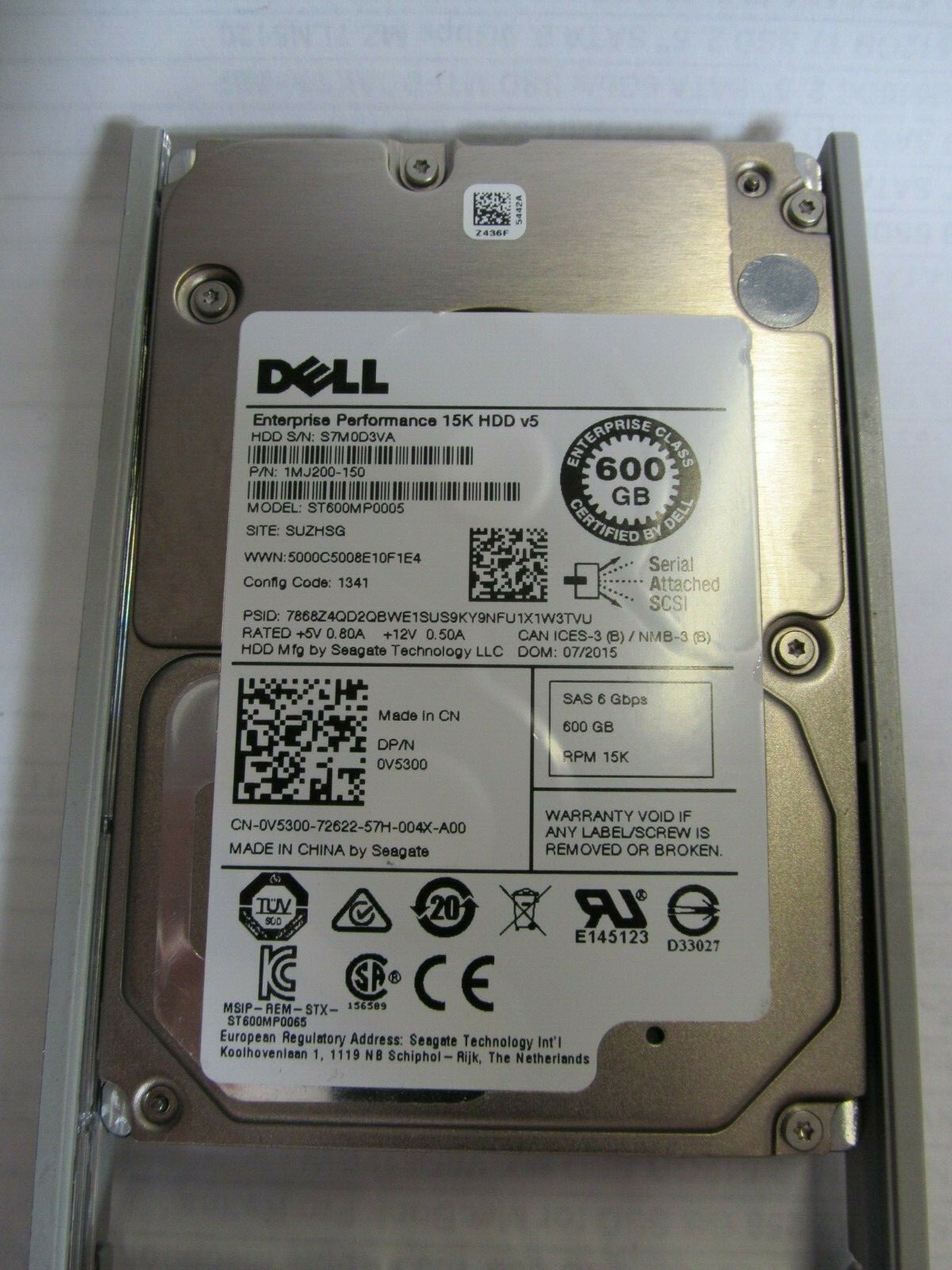 V5300 DELL SEAGATE 600GB 15K SAS 6Gb/s 2.5" HDD ST600MP0005 0V5300 ...