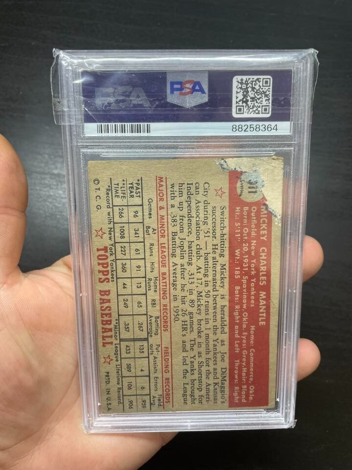 1952 Topps Mickey Mantle Rookie RC #311 PSA AUTH AUTHENTIC ALTERED | eBay