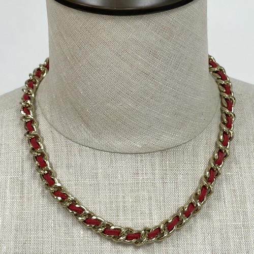 Chain Red Faux? Suede Necklace and Earrings NWOT | eBay Australia