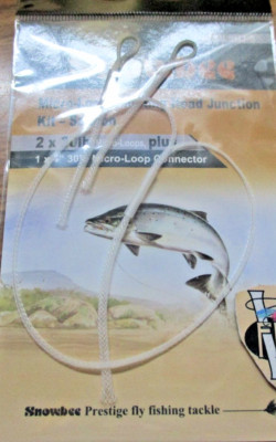 2 Snowbee 30Lbs Braided Micro Salmon Loop Fly Line & Backing Connectors ...