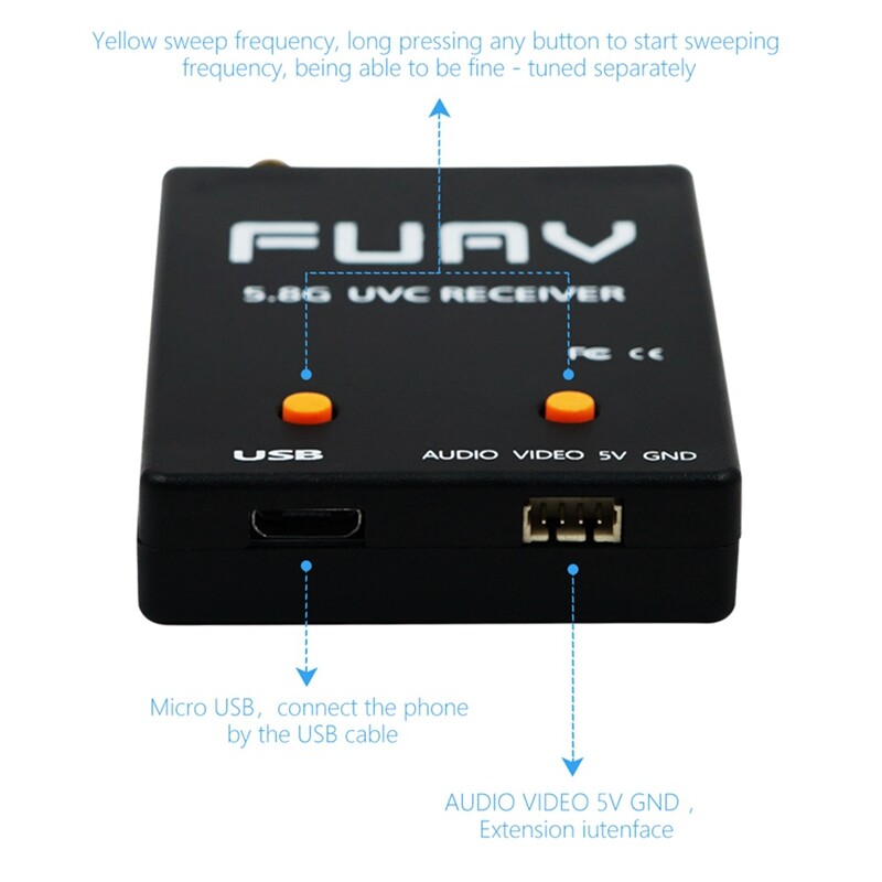 Skydroid UVC FPV Receiver OTG 5.8G 150CH Channel for Android Phone ...