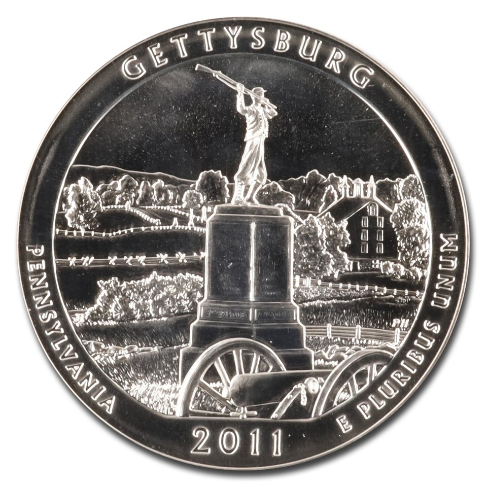 2011 5 oz Silver ATB Gettysburg MS-69 DMPL PCGS (First Strike) | eBay