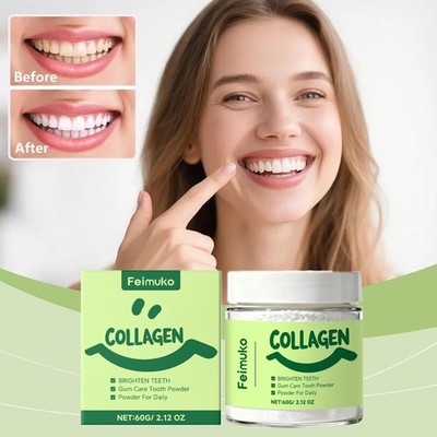 Gum Collagen Powder for Teeth, Strengthening Oral Care Powder, Enamel ...