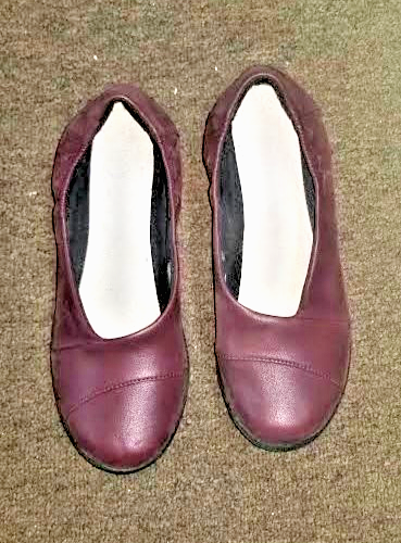 Clarks Meadow Rae Maroon Leather Ballet Flats Shoes Slip On Women's ...