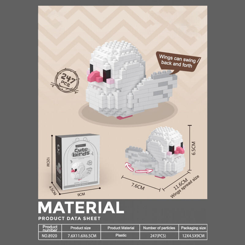 DIY Parrot 3D Diamond Building Blocks - Animal World Creative Building ...