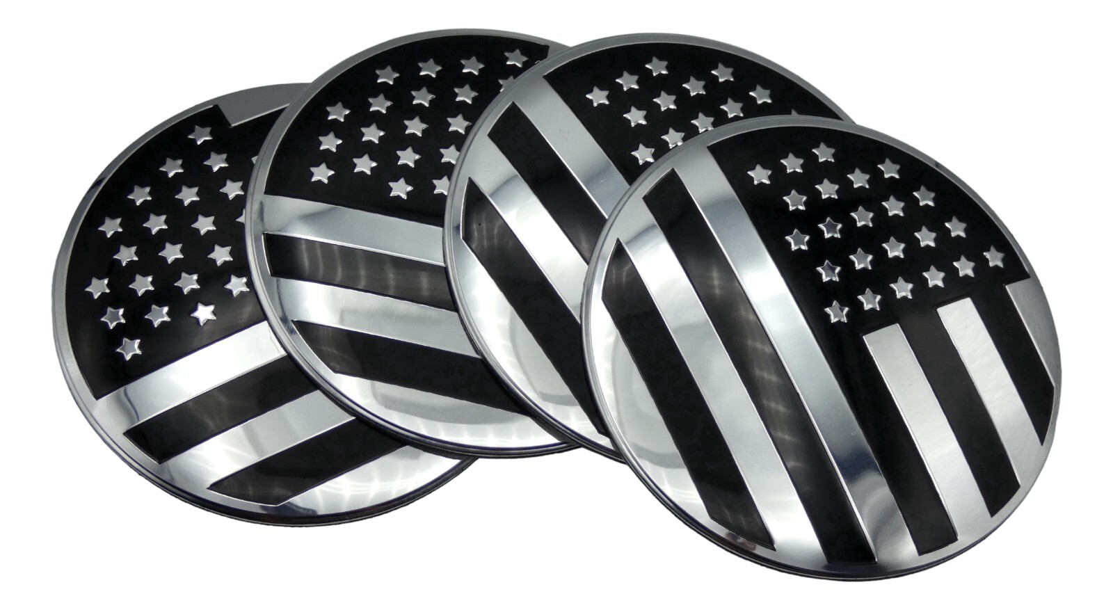 4x American Flag Wheel Center Hub Cap Sticker Decal 56mm 2.20" DOME ...