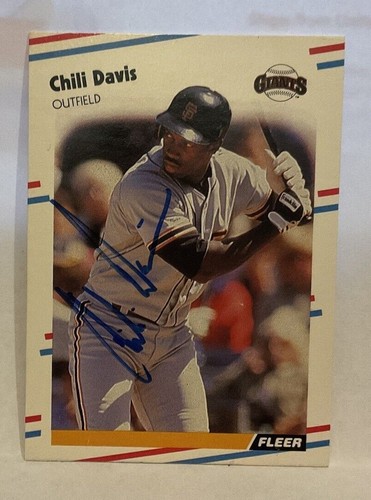Chili Davis Autographed 1988 Fleer #79 San Francisco Giants Baseball ...
