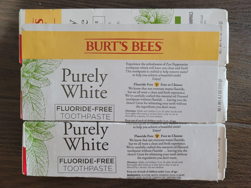 Burt's Bees Toothpaste, Natural Flavor, Fluoride-Free, Purely White ...
