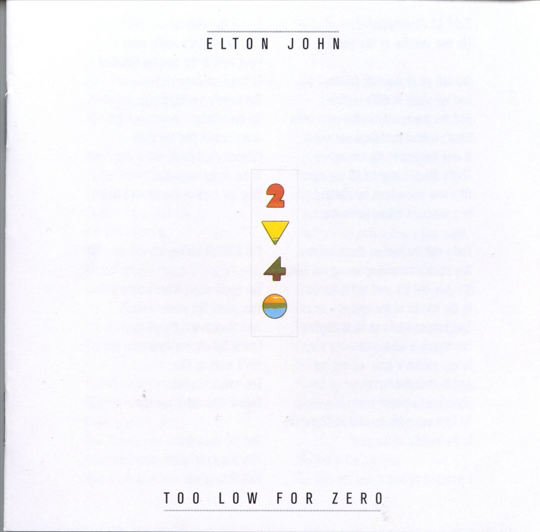 ELTON JOHN - TOO LOW FOR ZERO [REMASTER] NEW CD 731455847529 | eBay