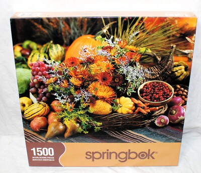 Springbok Autumn Harvest 1500 Piece Jigsaw Puzzle Cornucopia Pumpkin ...