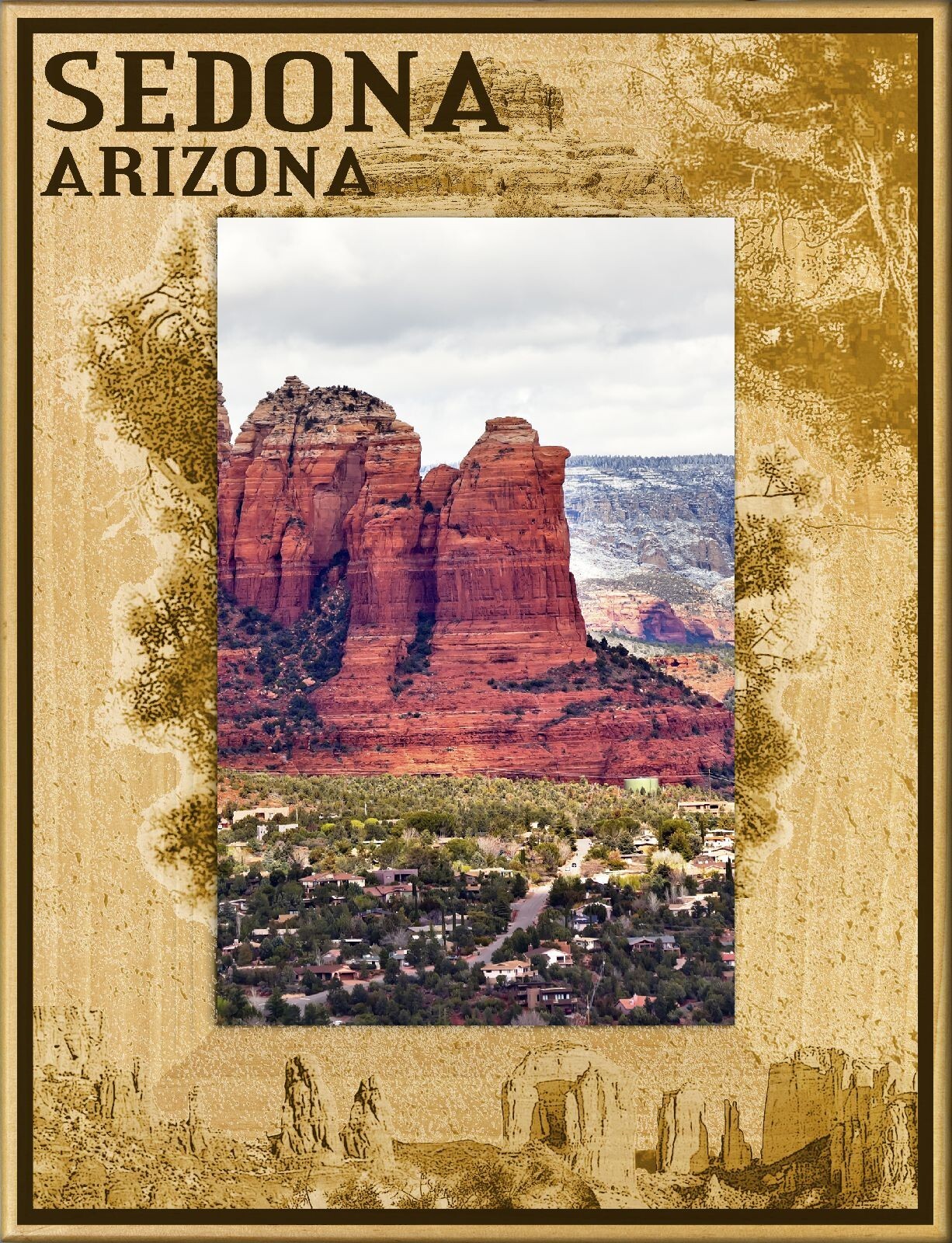 Sedona Arizona Laser Engraved Wood Picture Frame Portrait (5 x 7) | eBay