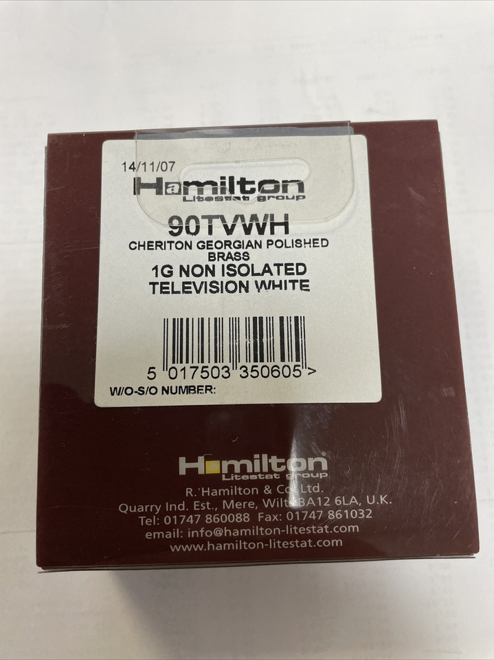 Hamilton Cheriton Georgian Polished Brass 1 Gang Co-axial TV Socket ...