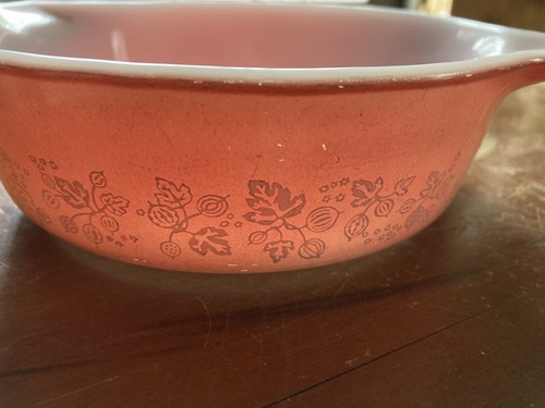 Vintage PYREX 471 Pink Gooseberry Round 1 Pint Casserole Bowl Dish NO ...