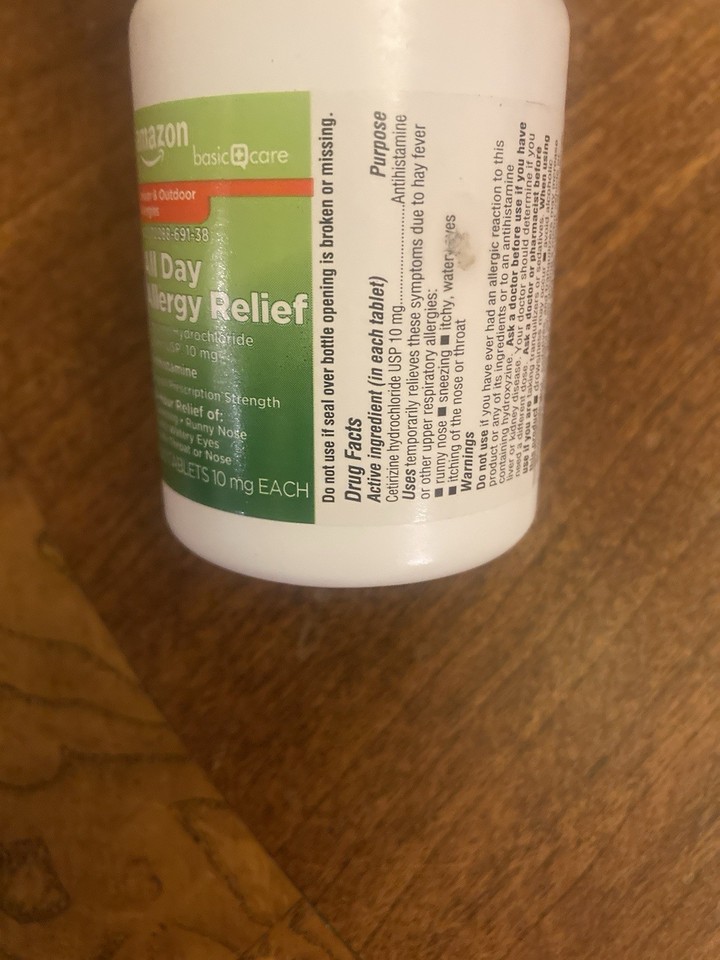 Amazon Basic Care Cetirizine USP 10mg Allergy New 300 Tablets Exp 03/27 ...