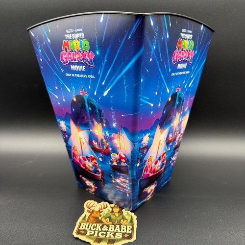 Super Mario Galaxy Popcorn Bucket Tin Theater Exclusive New Cinemark ...