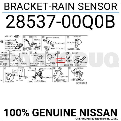 2853700Q0B Genuine Nissan BRACKET-RAIN SENSOR 28537-00Q0B | eBay