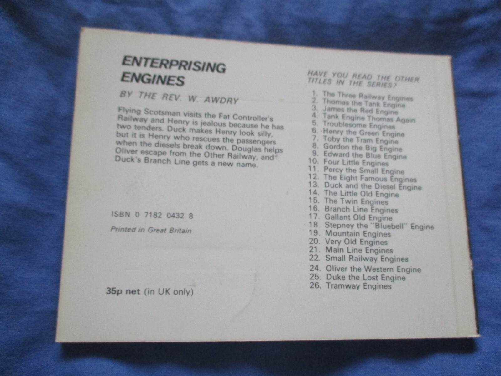 Vintage Thomas the Tank Engine paperback 'Enterprising Engines' 1978 ...
