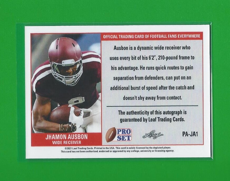 JHAMON AUSBON 2021 Leaf Pro Set Metal Blue Auto 16/75 , Aggies , Eagles ...