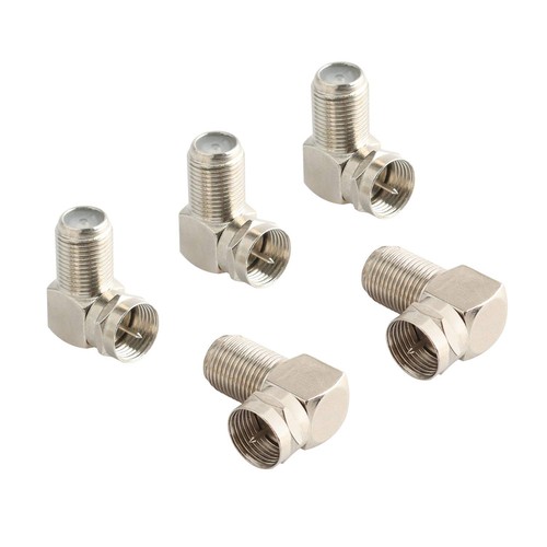 F-Type Right Angle Coaxial RG6 Adapter 90° Female to Male Connector ...