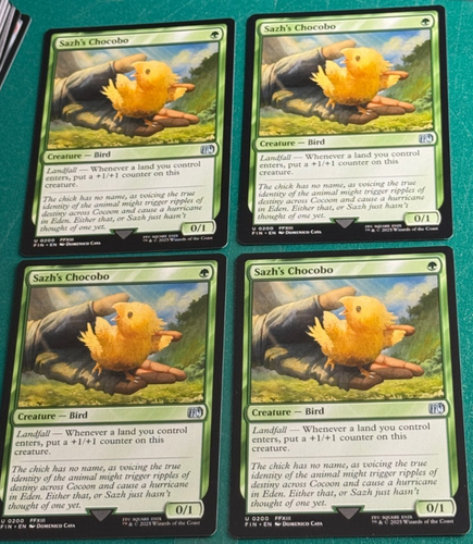 Magic the Gathering MTG Sazh's Chocobo x4 Uncommon Cards NM/M Final ...